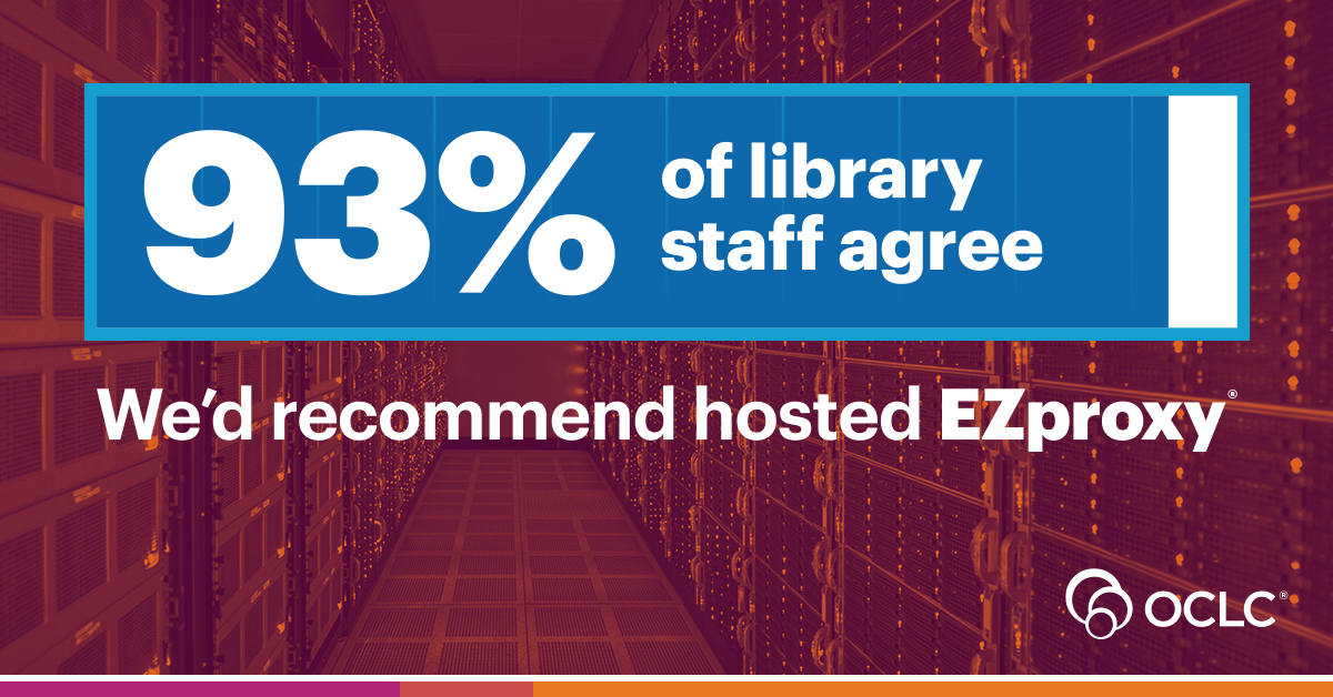 93% of library staff agree: We’d recommend hosted EZproxy®