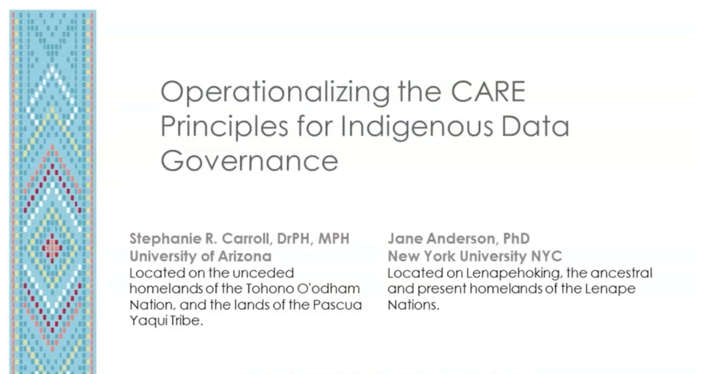 Works in Progress Webinar: Operationalizing the CARE Principles for ...