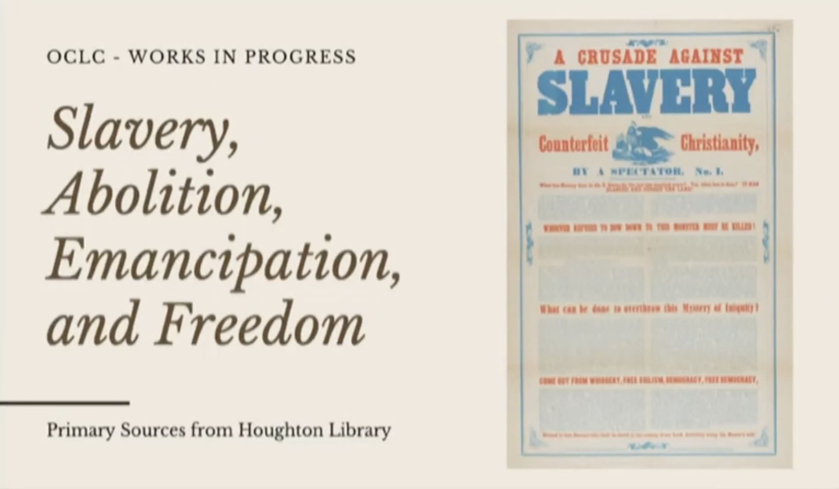 Works in Progress Webinar: Slavery, abolition, emancipation, and ...